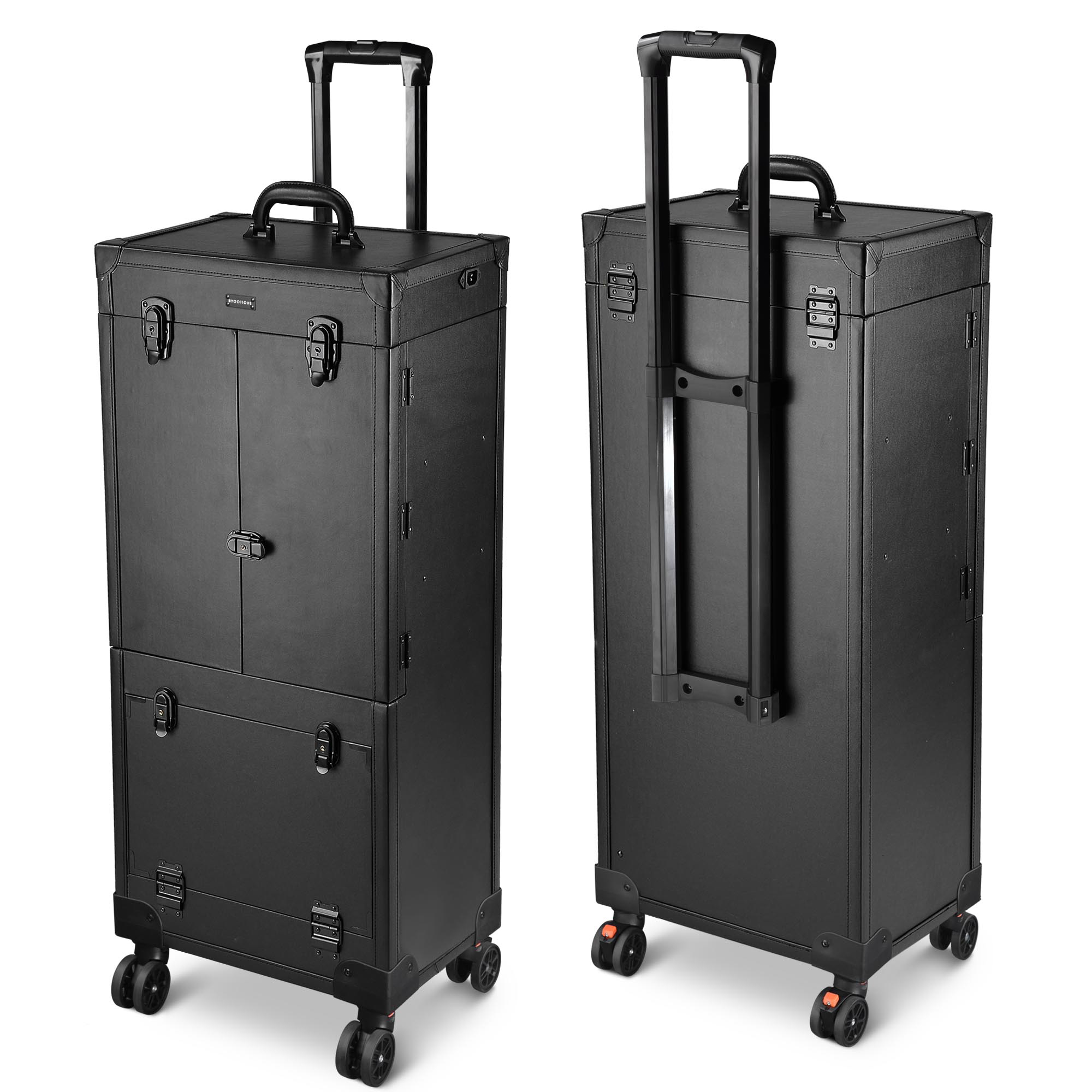 BYOOTIQUE Rolling Makeup Case Hair Barber Studio Artist Lockable Train ...